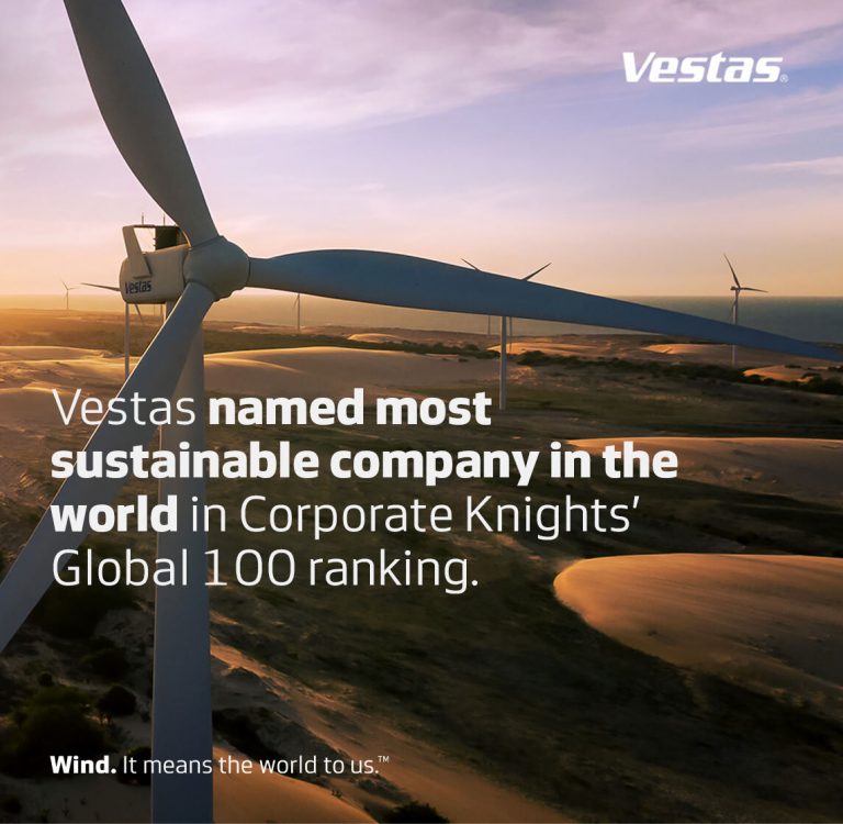 Corporate Knights names the Danish wind energy leader Vestas the world ...