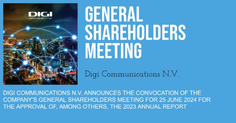 Digi Communications N.V. Announces the convocation of the Company’s ...